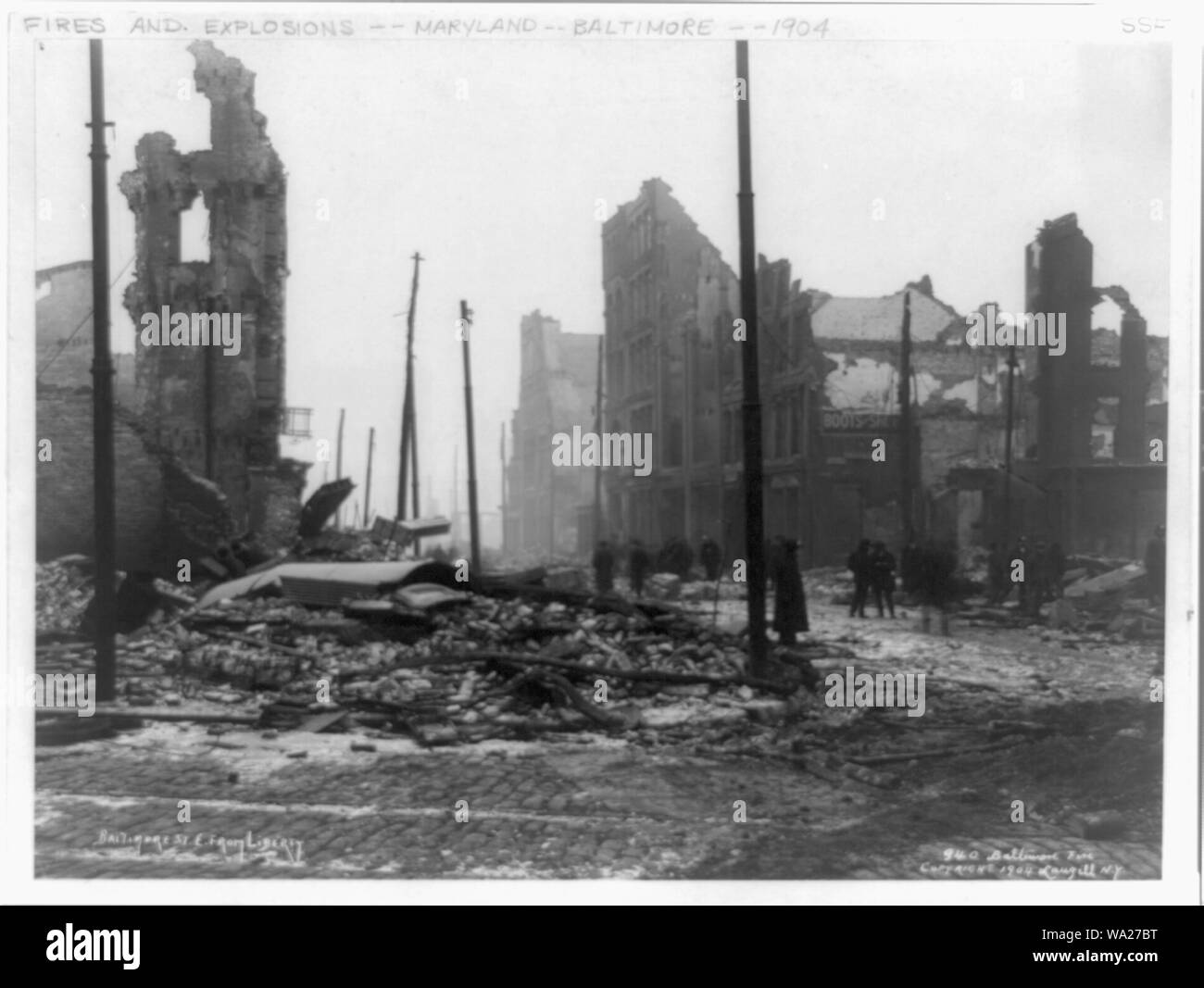 Baltimore fire, Baltimore St. E. from Liberty Stock Photo - Alamy