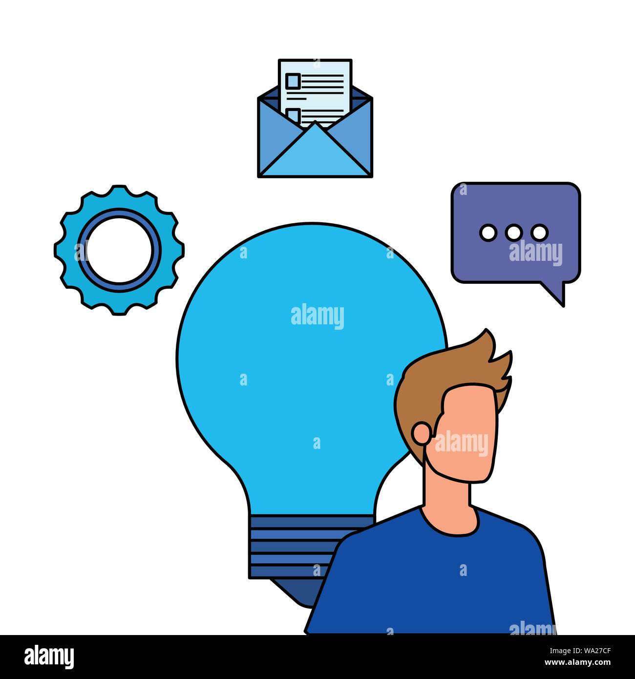 young man with bulb character Stock Vector Image & Art - Alamy