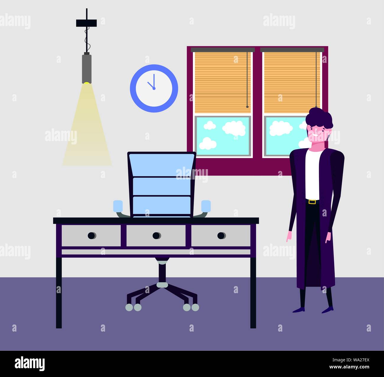 businessman character business in the office vector illustration Stock ...
