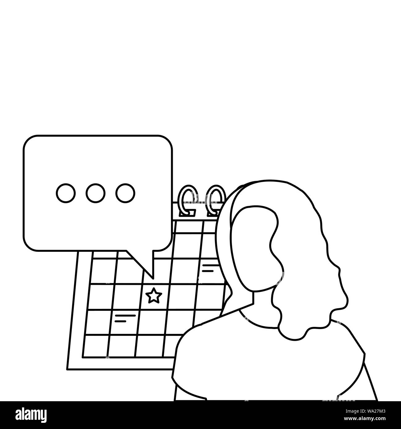 young woman with calendar character Stock Vector Image & Art - Alamy
