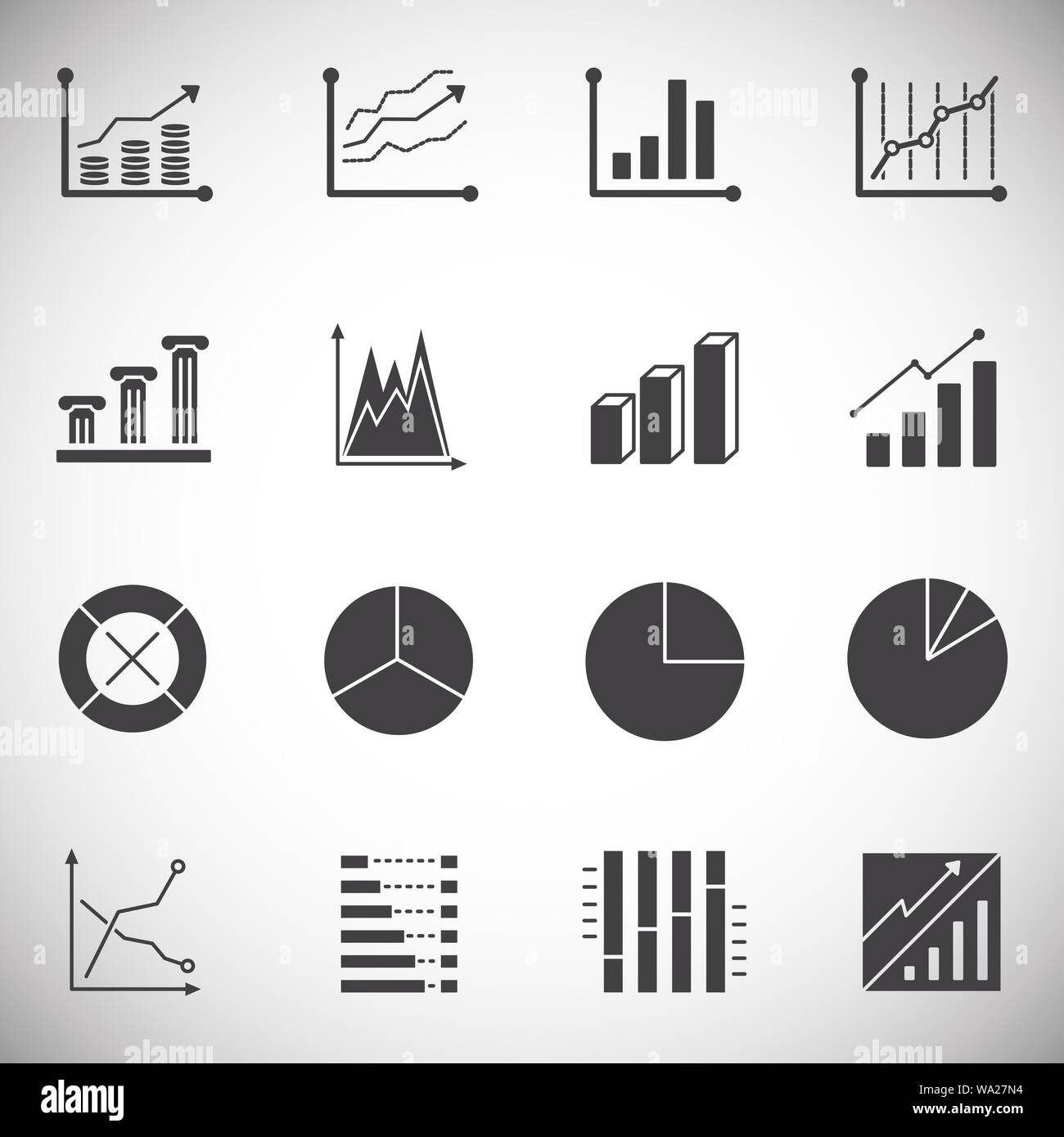 Infographics related icons set on background for graphic and web design ...