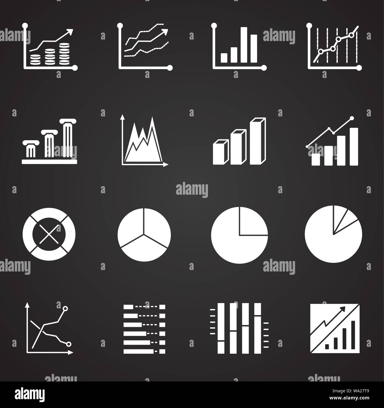 Infographics related icons set on background for graphic and web design ...