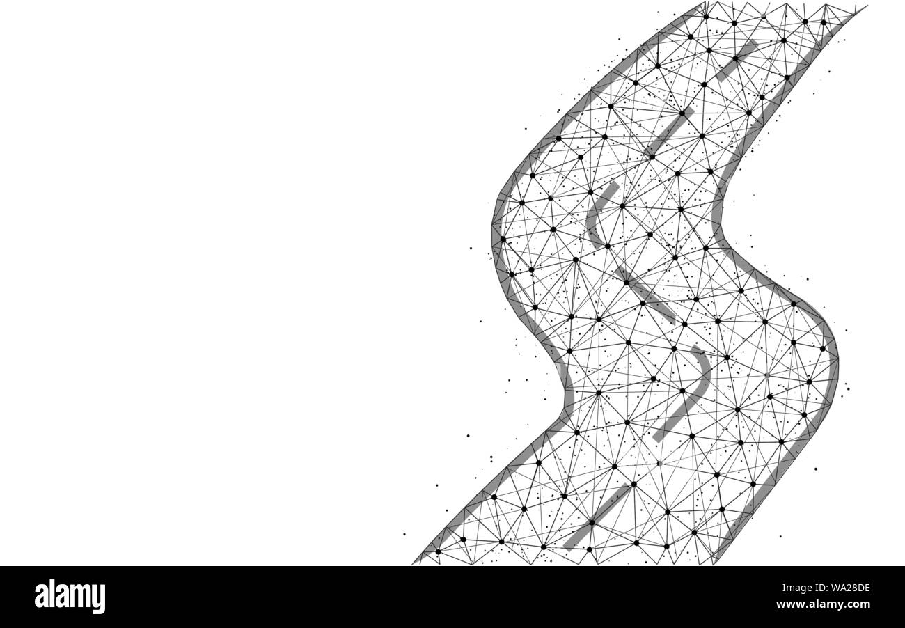 Road low poly design, Journey abstract geometric image, direction ...