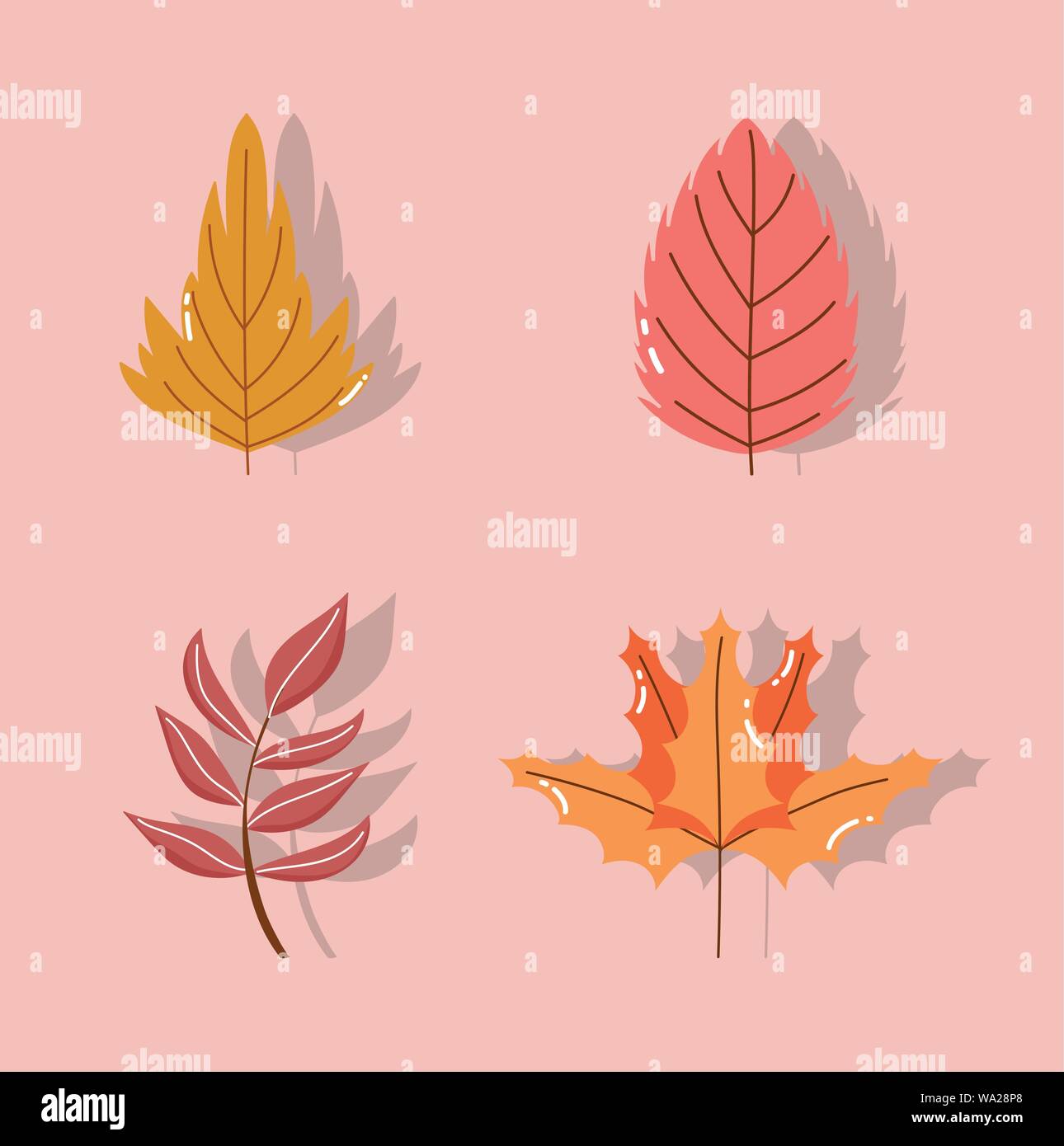 foliage leaves natural design flat vector illustration Stock Vector ...