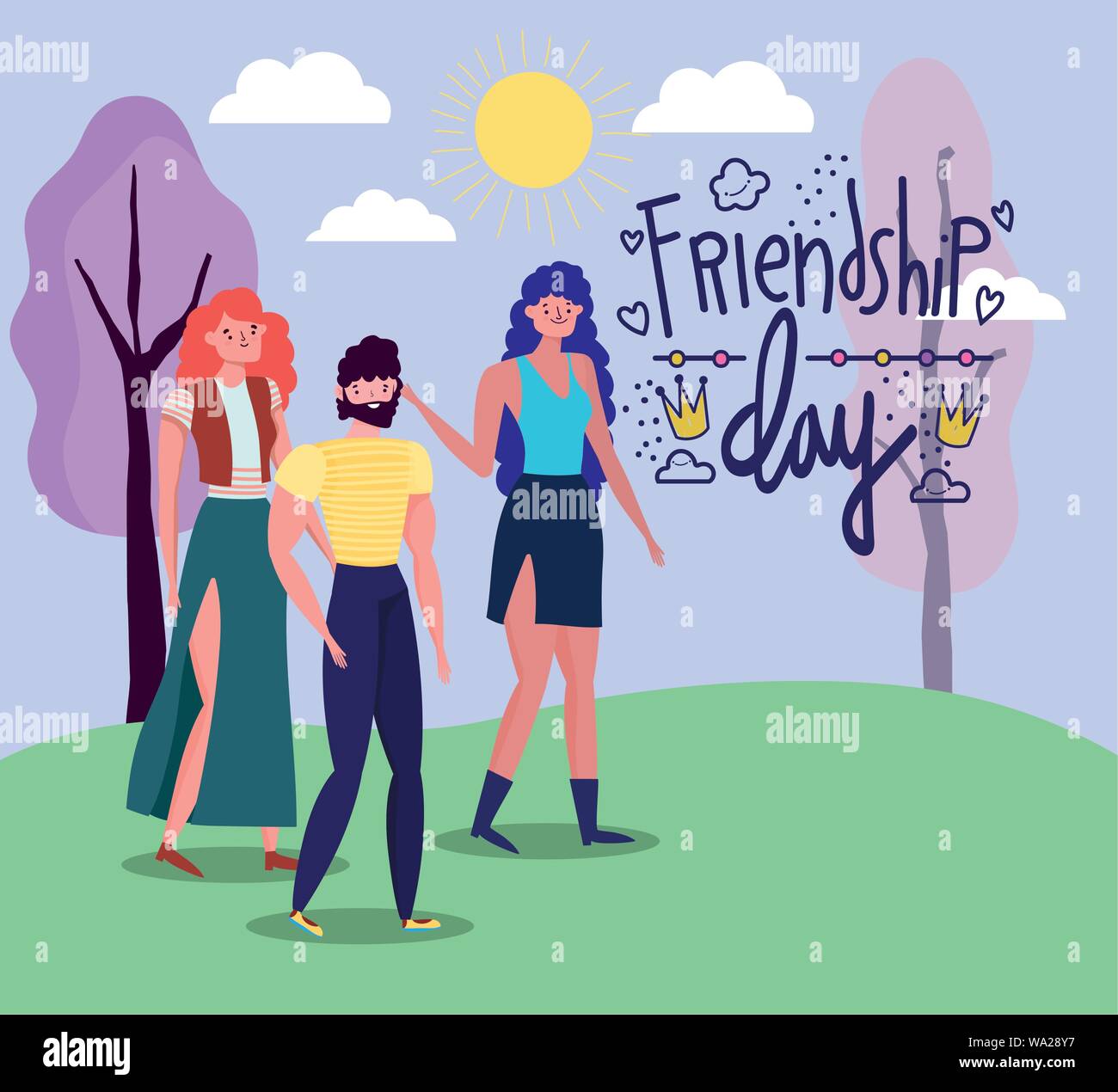 group people celebration friendship day design vector illustration ...