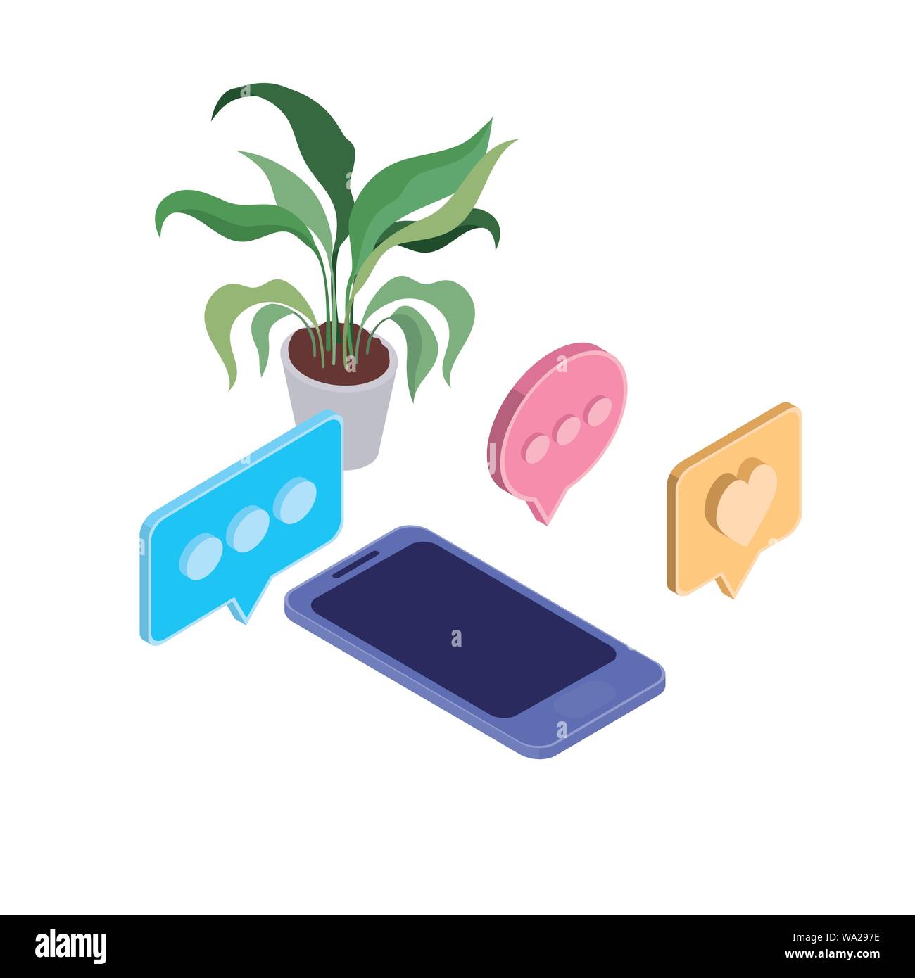 smartphone screen with email notifications Stock Vector Image & Art - Alamy