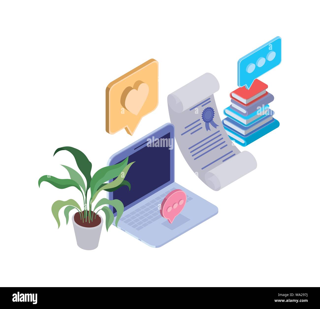 set of icons with laptop on white background Stock Vector Image & Art ...