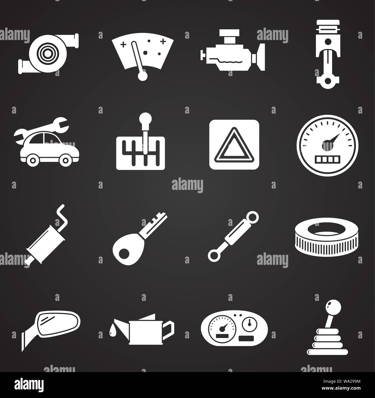 Car parts related icons set on background for graphic and web design ...