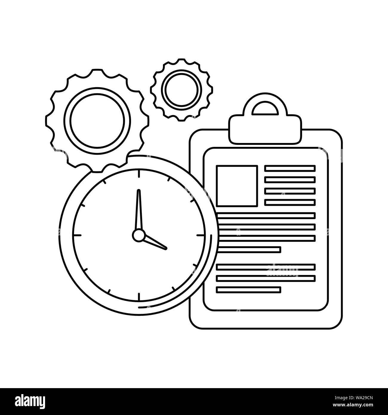 time clock watch and checklist Stock Vector Image & Art - Alamy