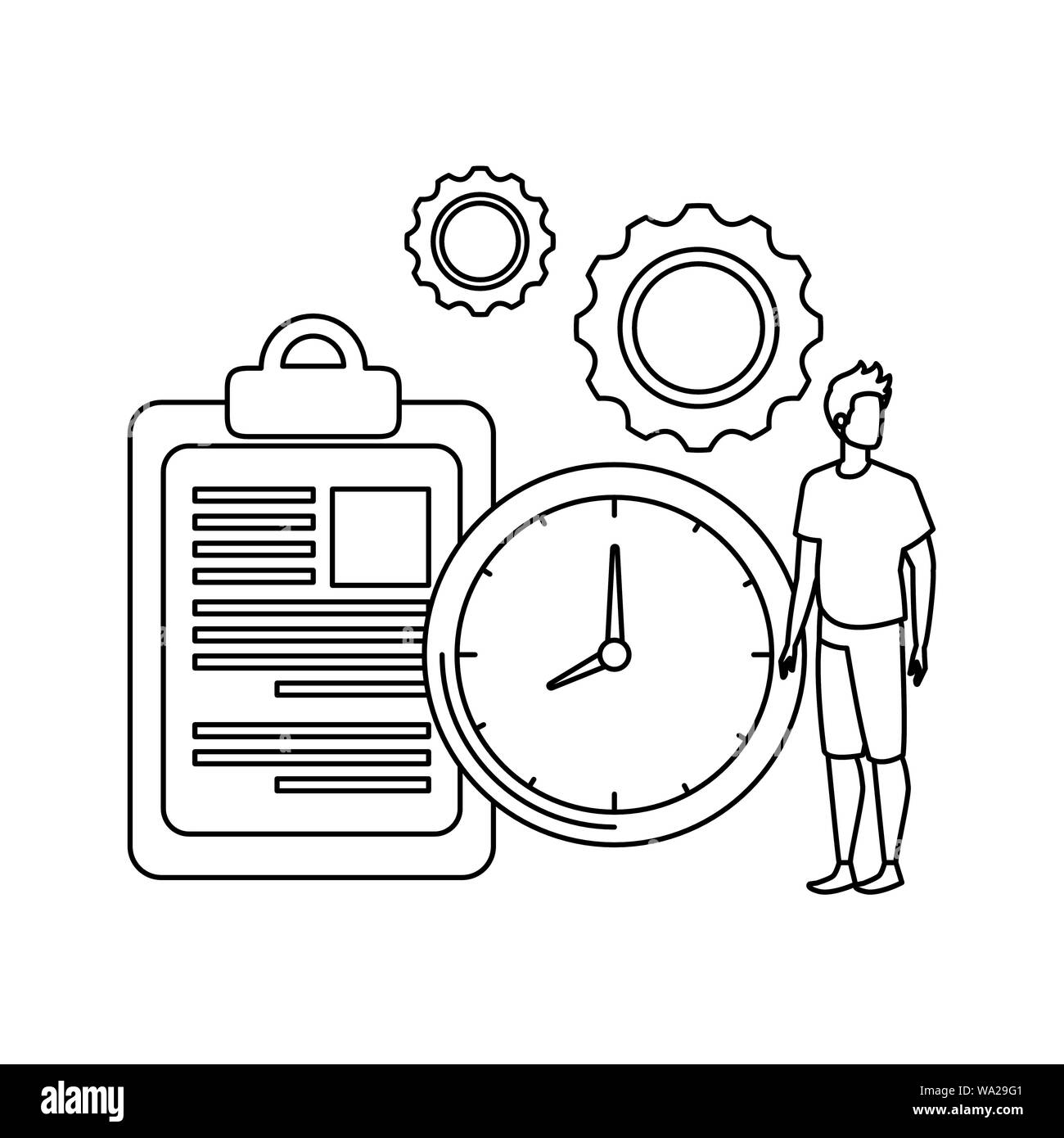 young man with checklist character Stock Vector Image & Art - Alamy