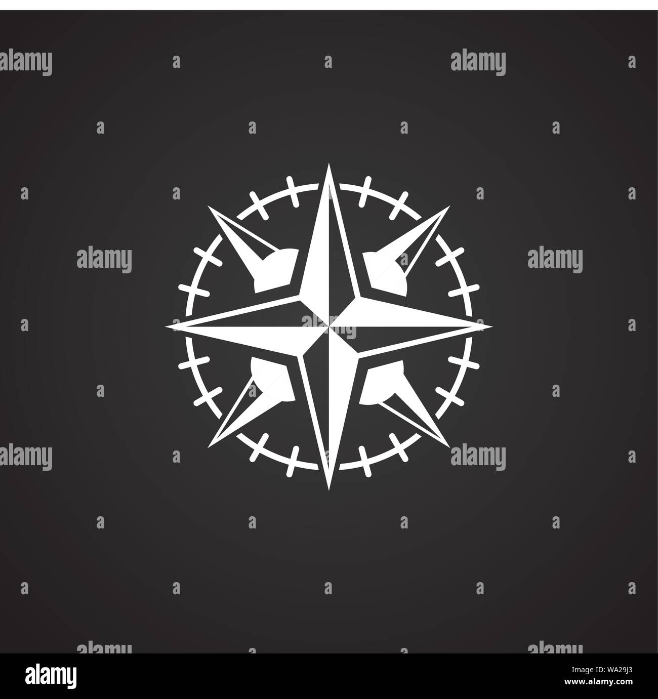 Windrose icon on background for graphic and web design. Simple ...