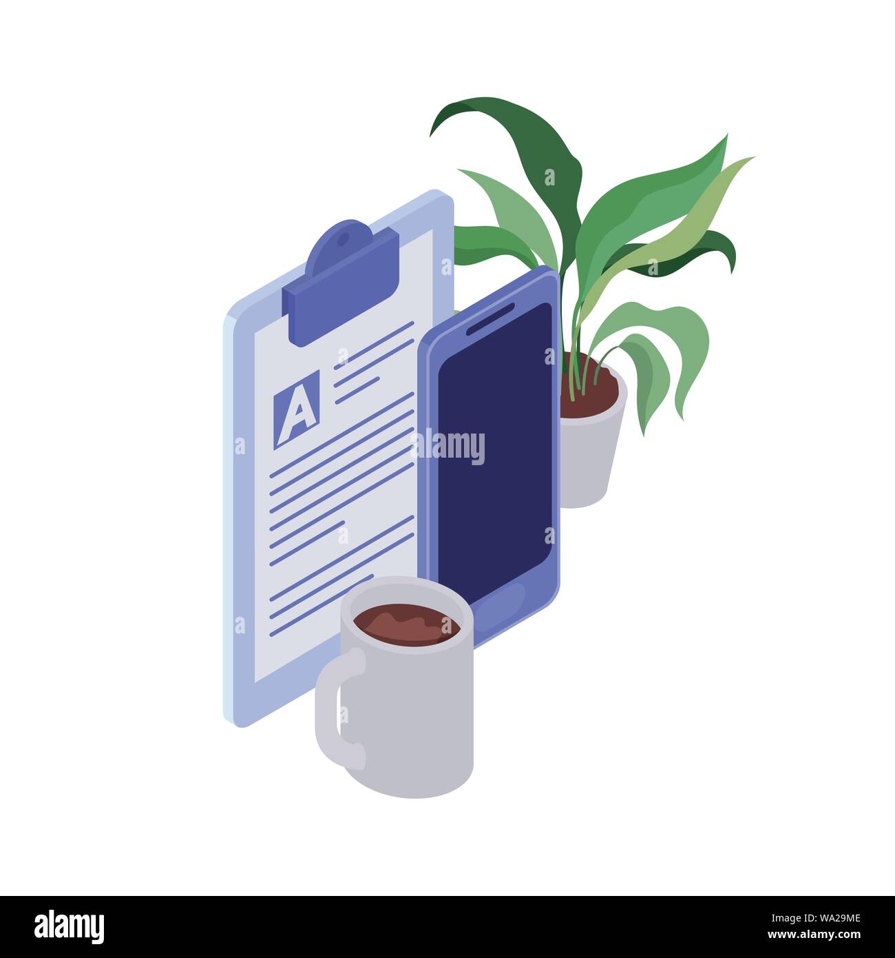 smartphone screen with sheets of paper Stock Vector Image & Art - Alamy