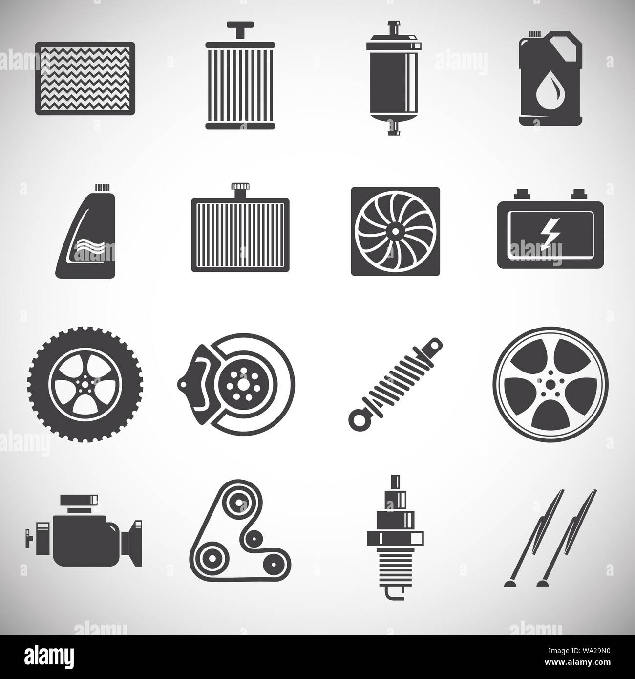 Car parts related icons set on background for graphic and web design ...