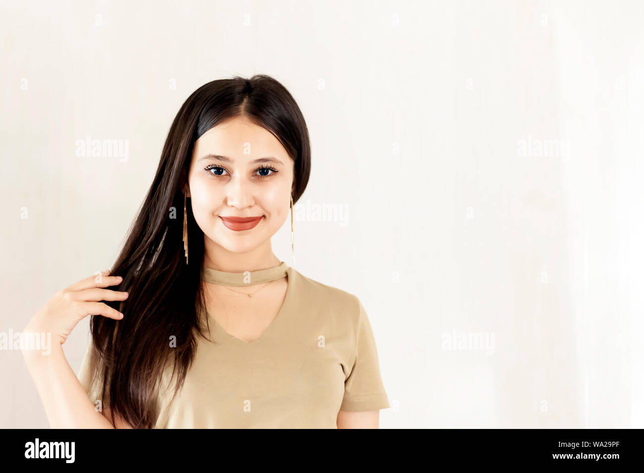 Portrait of a beautiful middle-eastern girl. Young attractive female ...