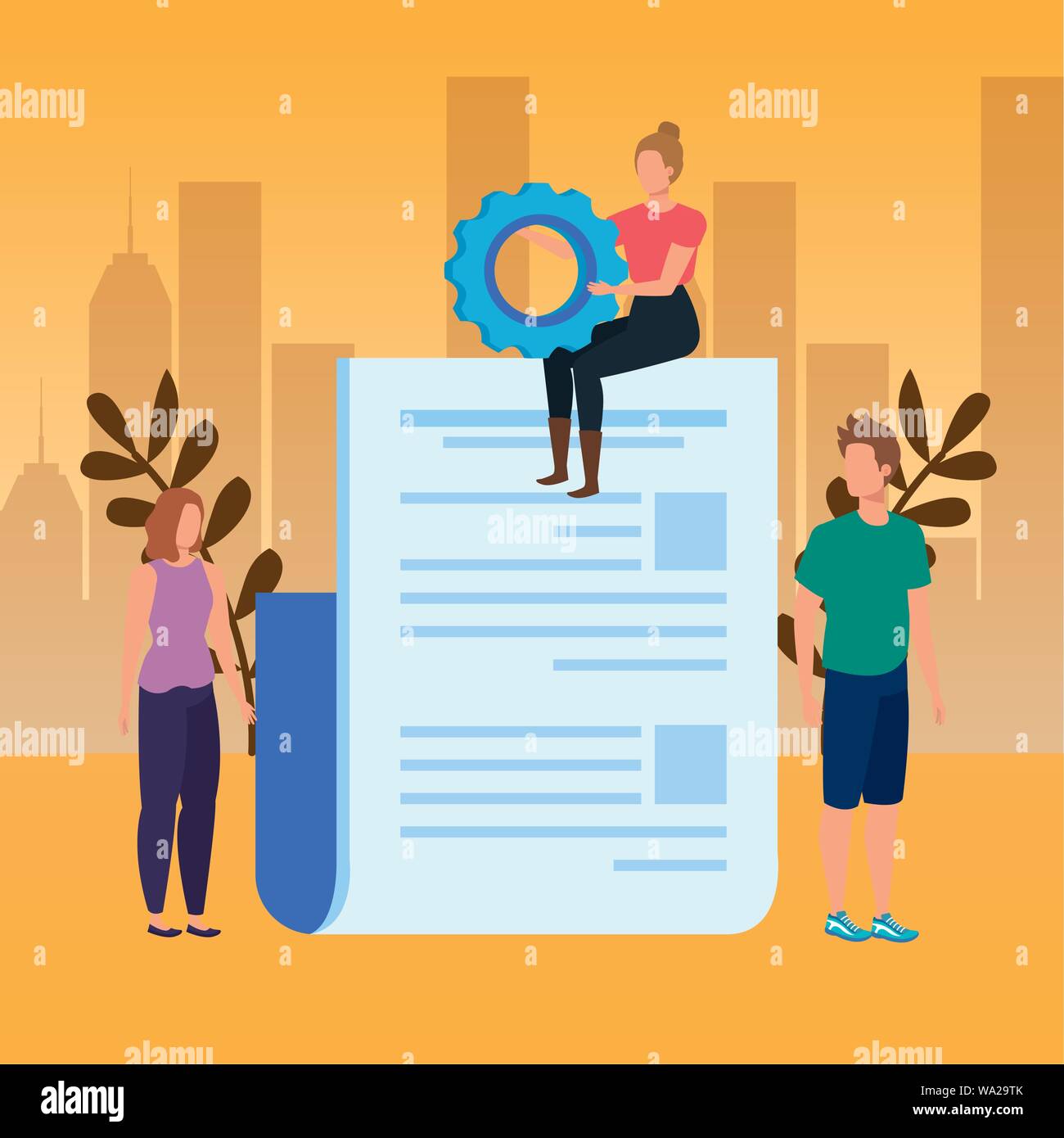 group of people with documents characters Stock Vector Image & Art - Alamy