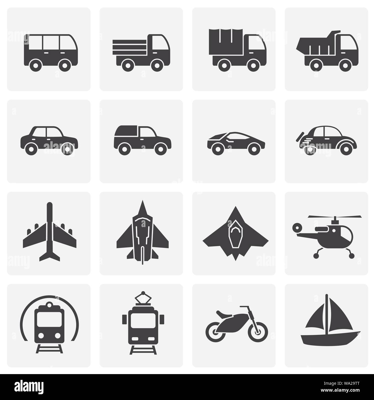 Transportation related icons set on background for graphic and web ...