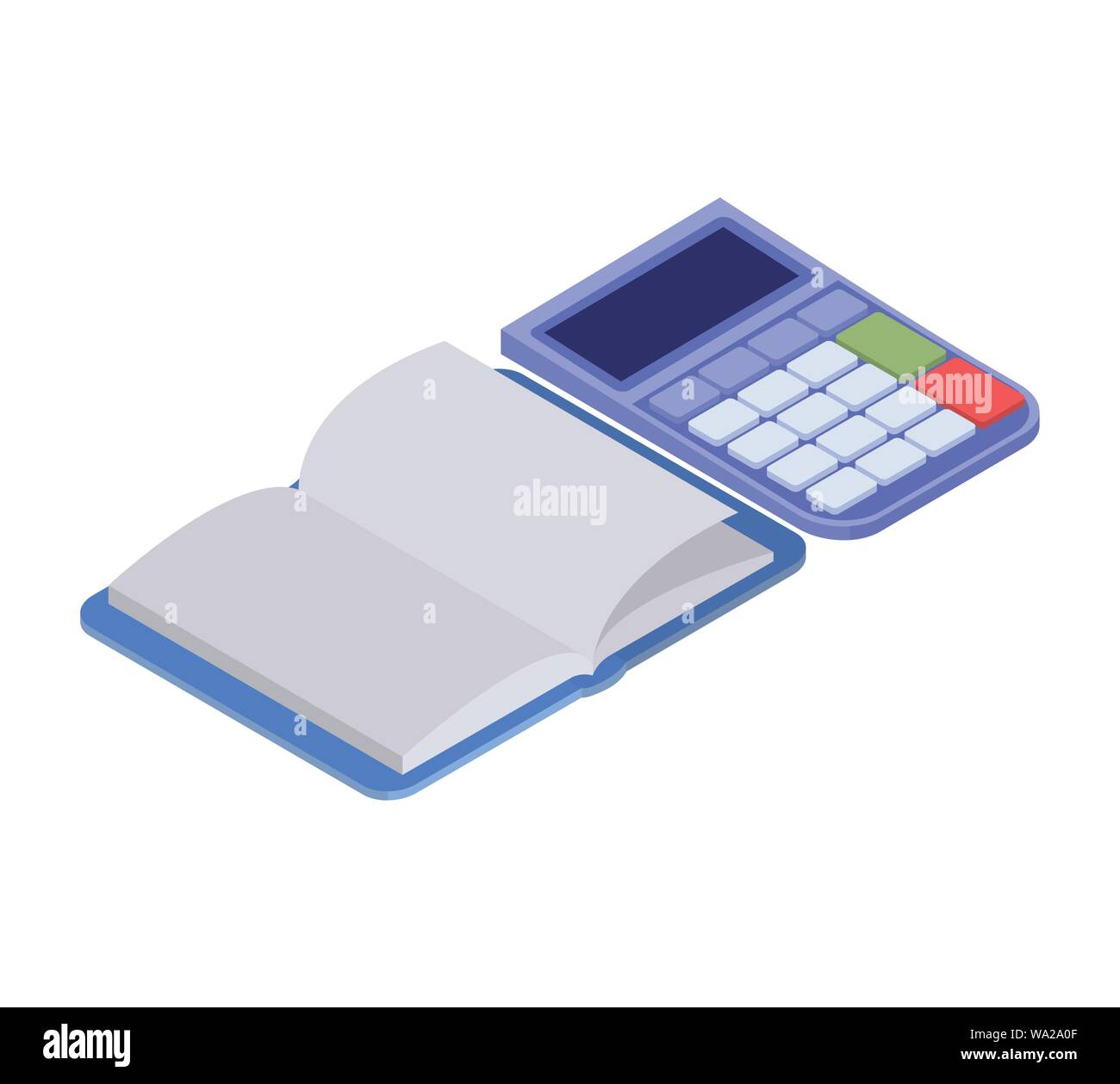 calculator with book open in white background Stock Vector Image & Art ...