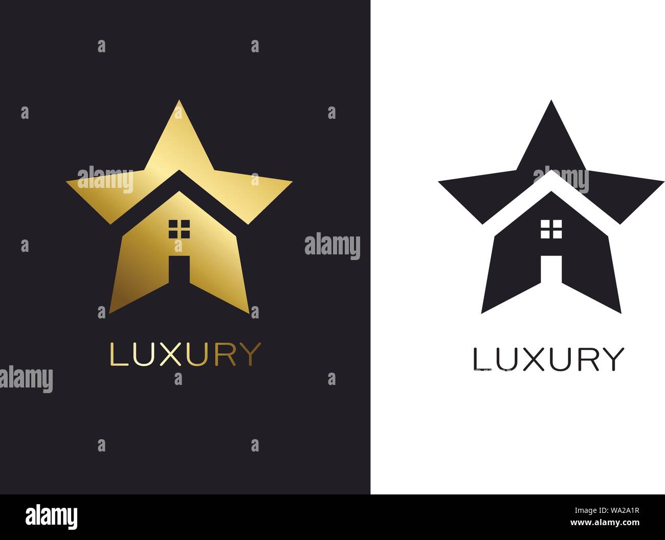 Real Estate House Star Luxury Logo for Business Stock Vector Image ...