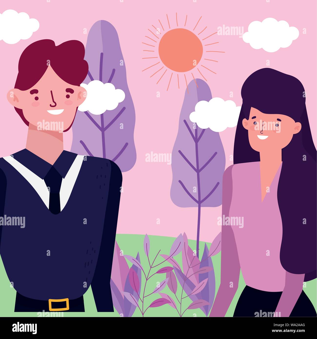 Businessman And Businesswoman Characters Business Vector Illustration