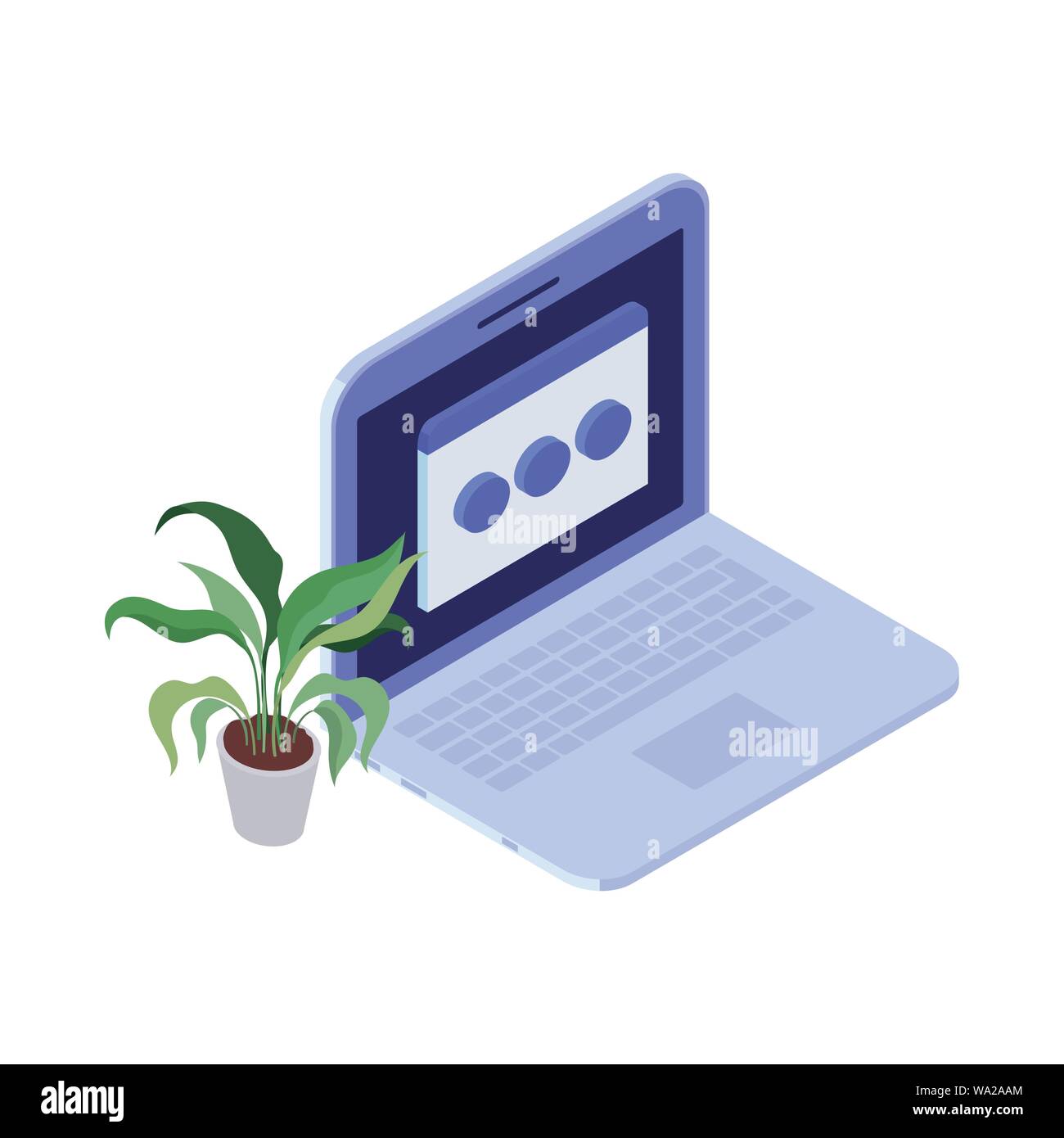 laptop with email notifications on white background Stock Vector Image ...