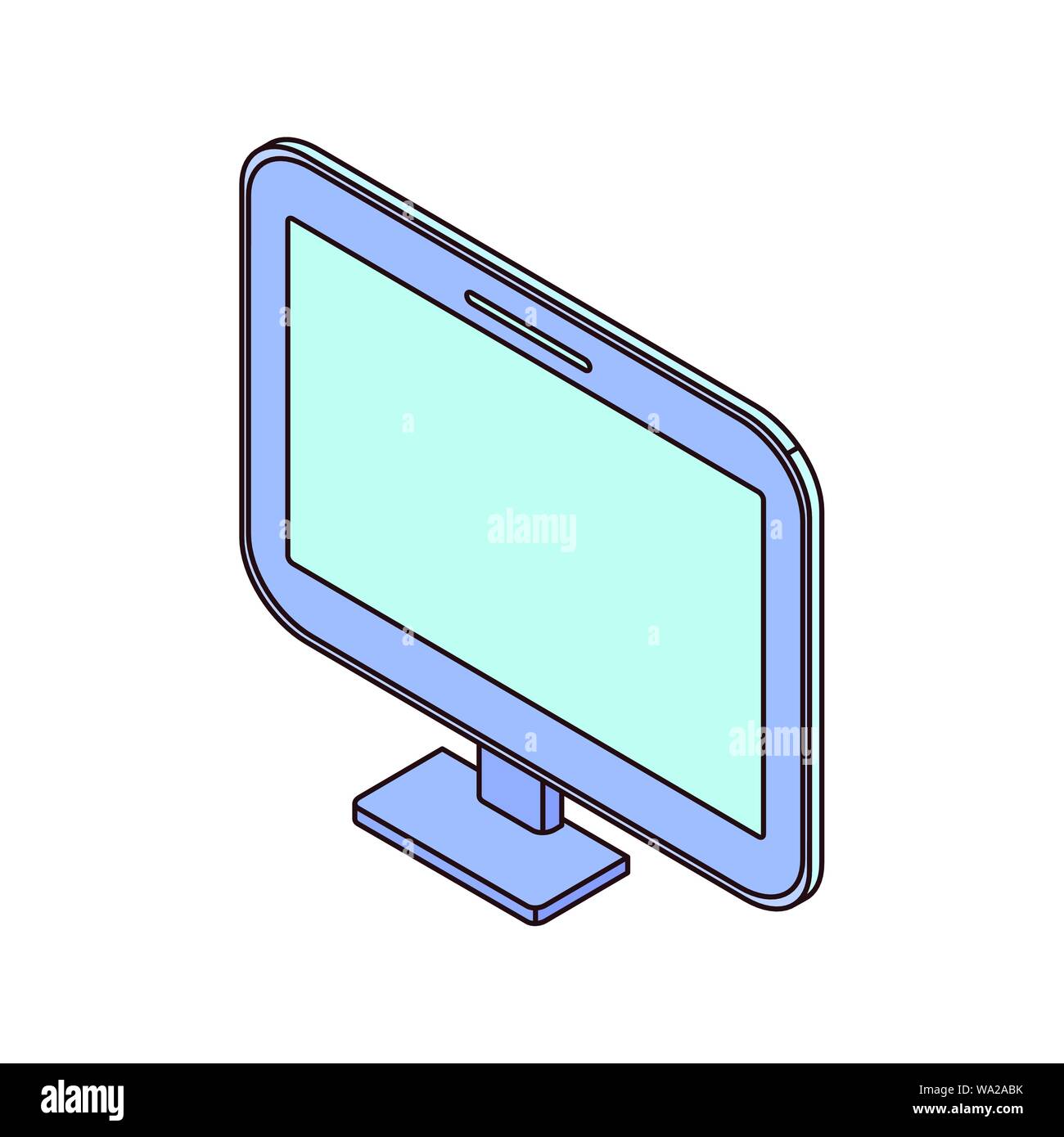 desktop computer screen on white background Stock Vector Image & Art ...