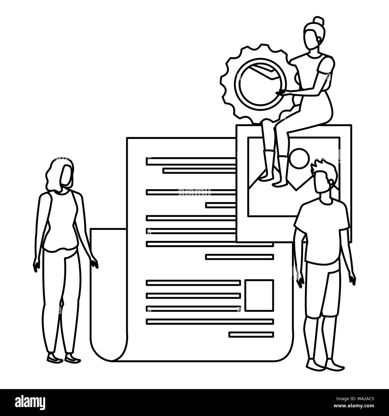 group of people with documents characters Stock Vector Image & Art - Alamy