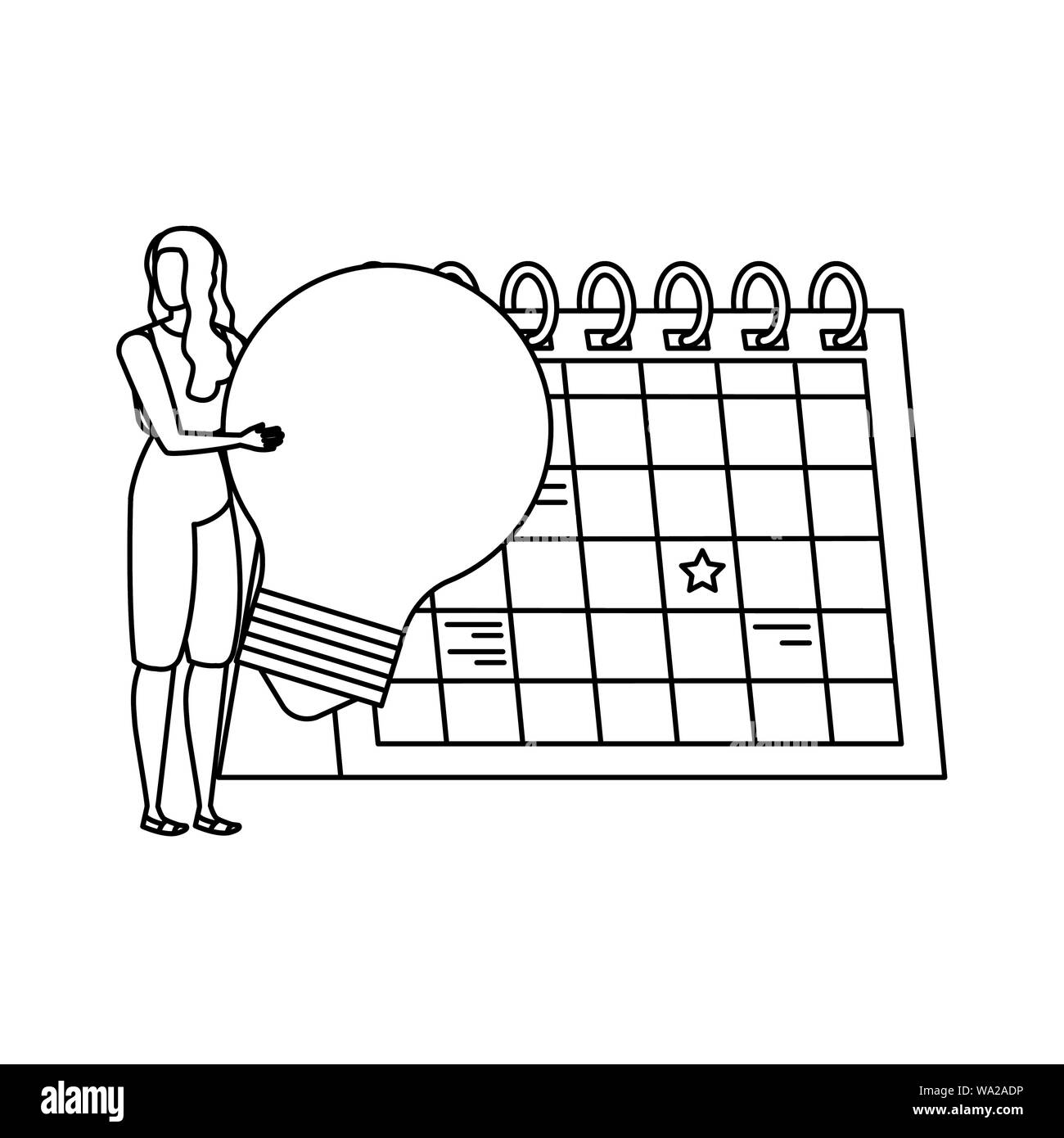 young woman with calendar character Stock Vector Image & Art - Alamy
