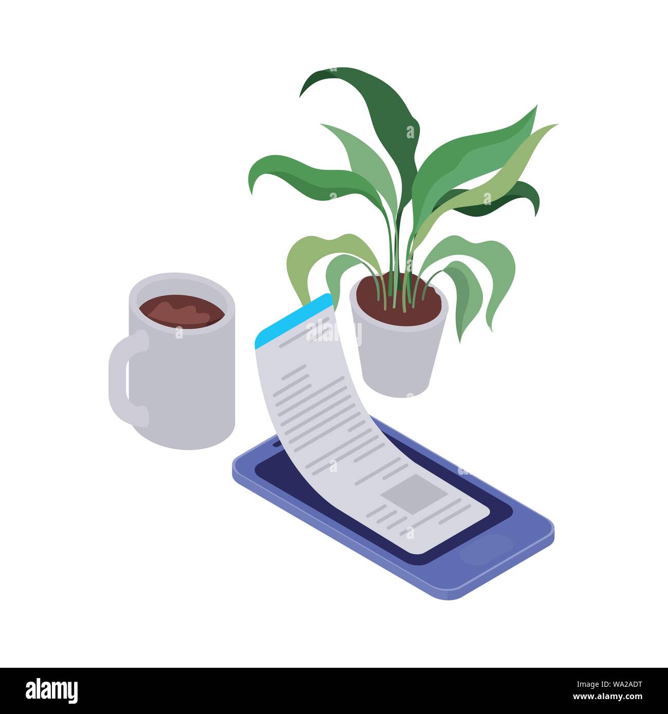 smartphone screen with sheets of paper Stock Vector Image & Art - Alamy