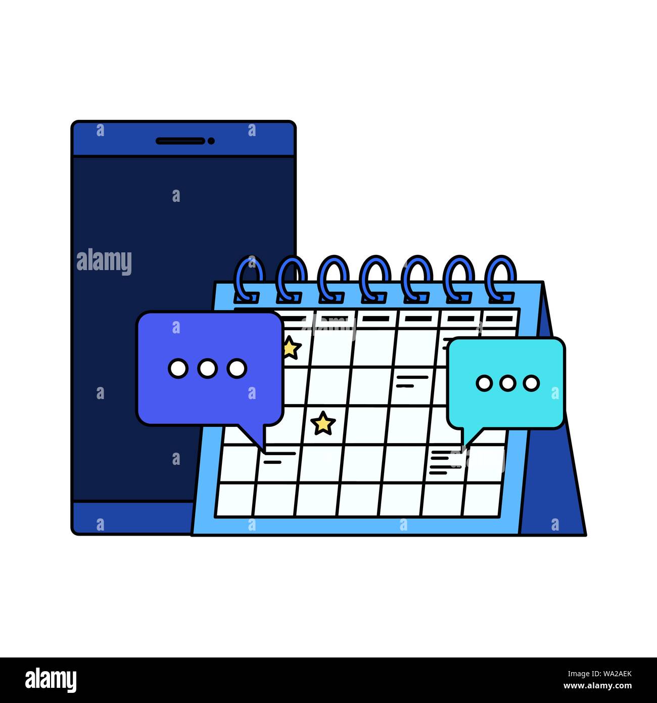 smartphone device with calendar reminder Stock Vector Image & Art - Alamy