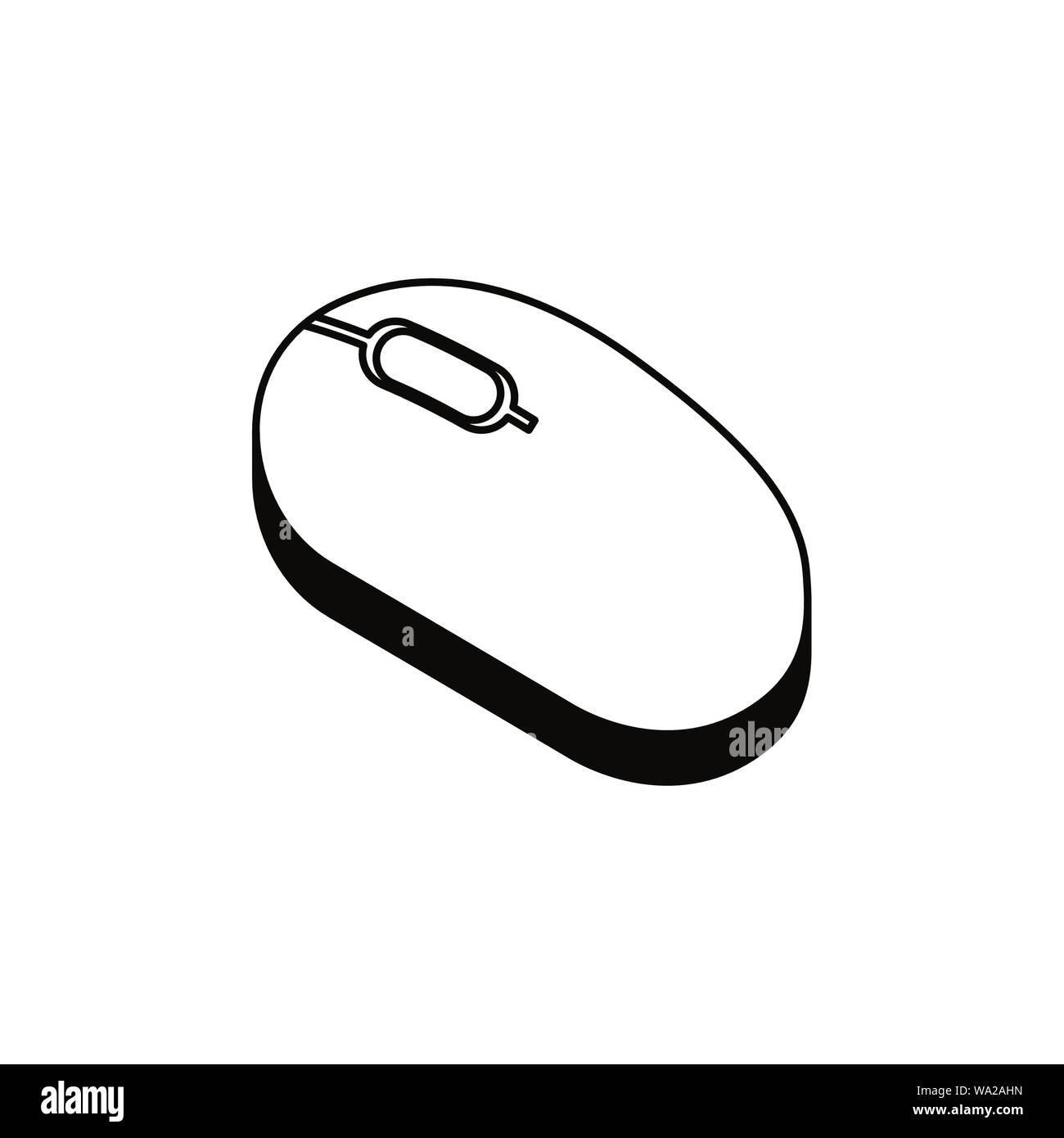 silhouette of computer mouse on white background Stock Vector Image ...