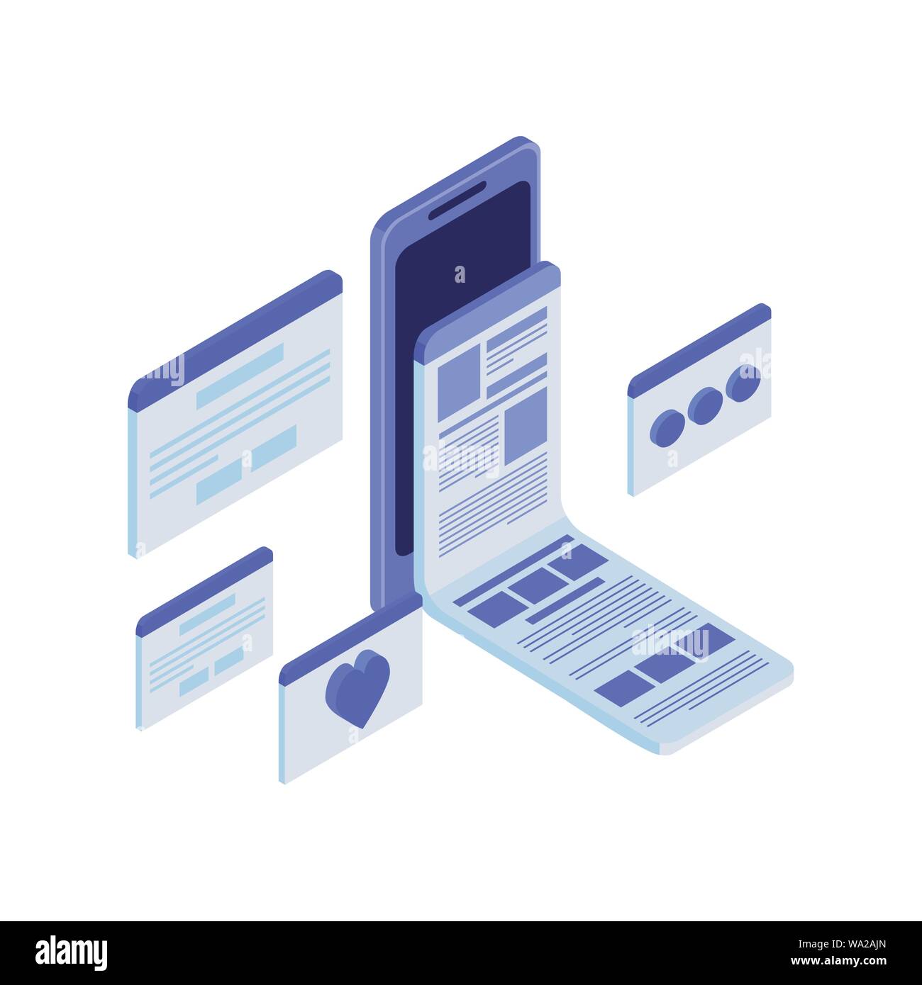 smartphone screen with sheets of paper Stock Vector Image & Art - Alamy