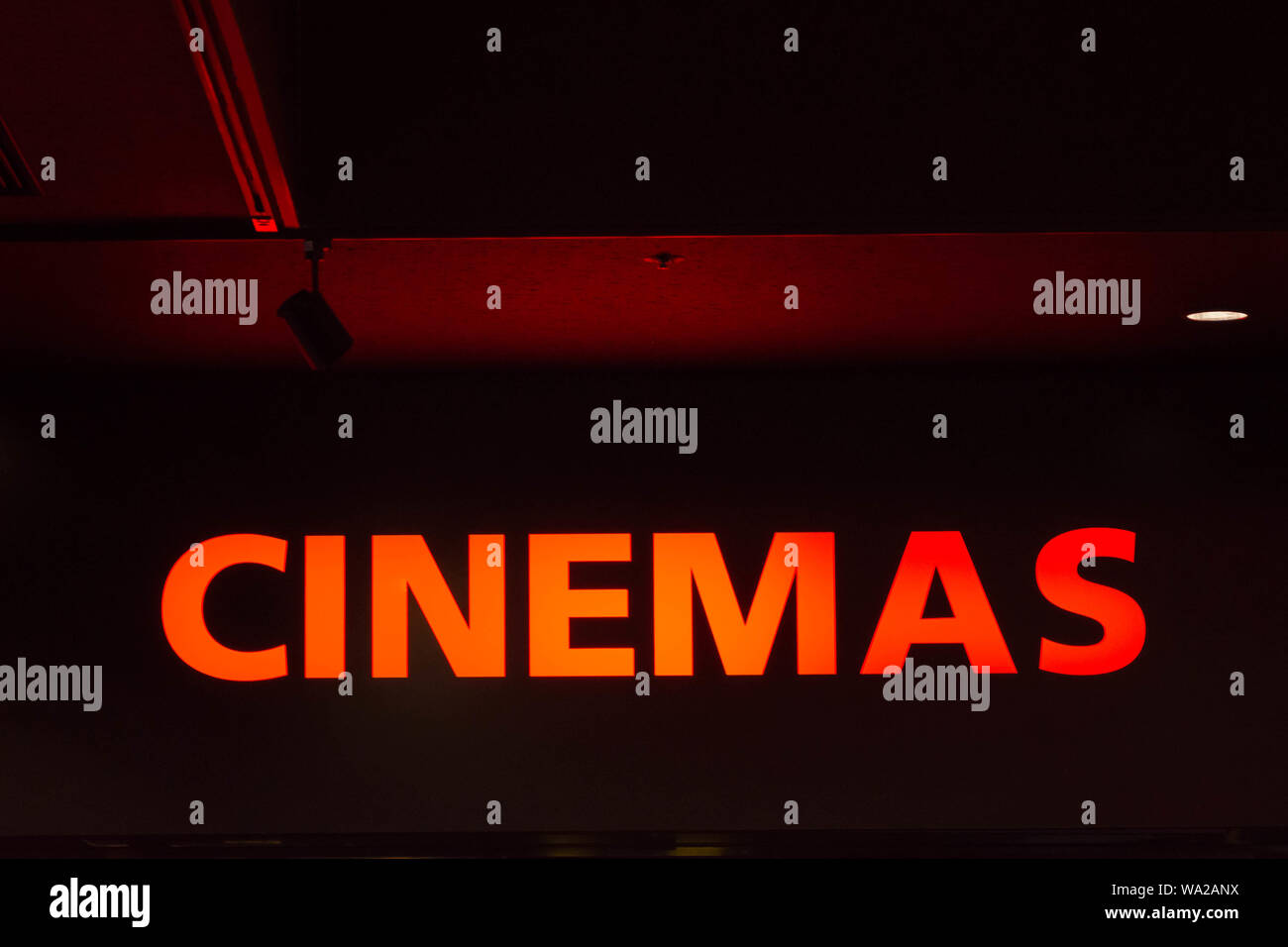 Movie theatre neon sign hi-res stock photography and images - Alamy