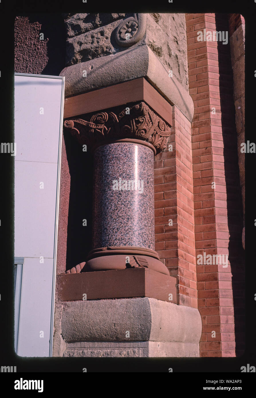 Bank, column detail, angle 3, Kansas & Main, Smith Center, Kansas Stock ...