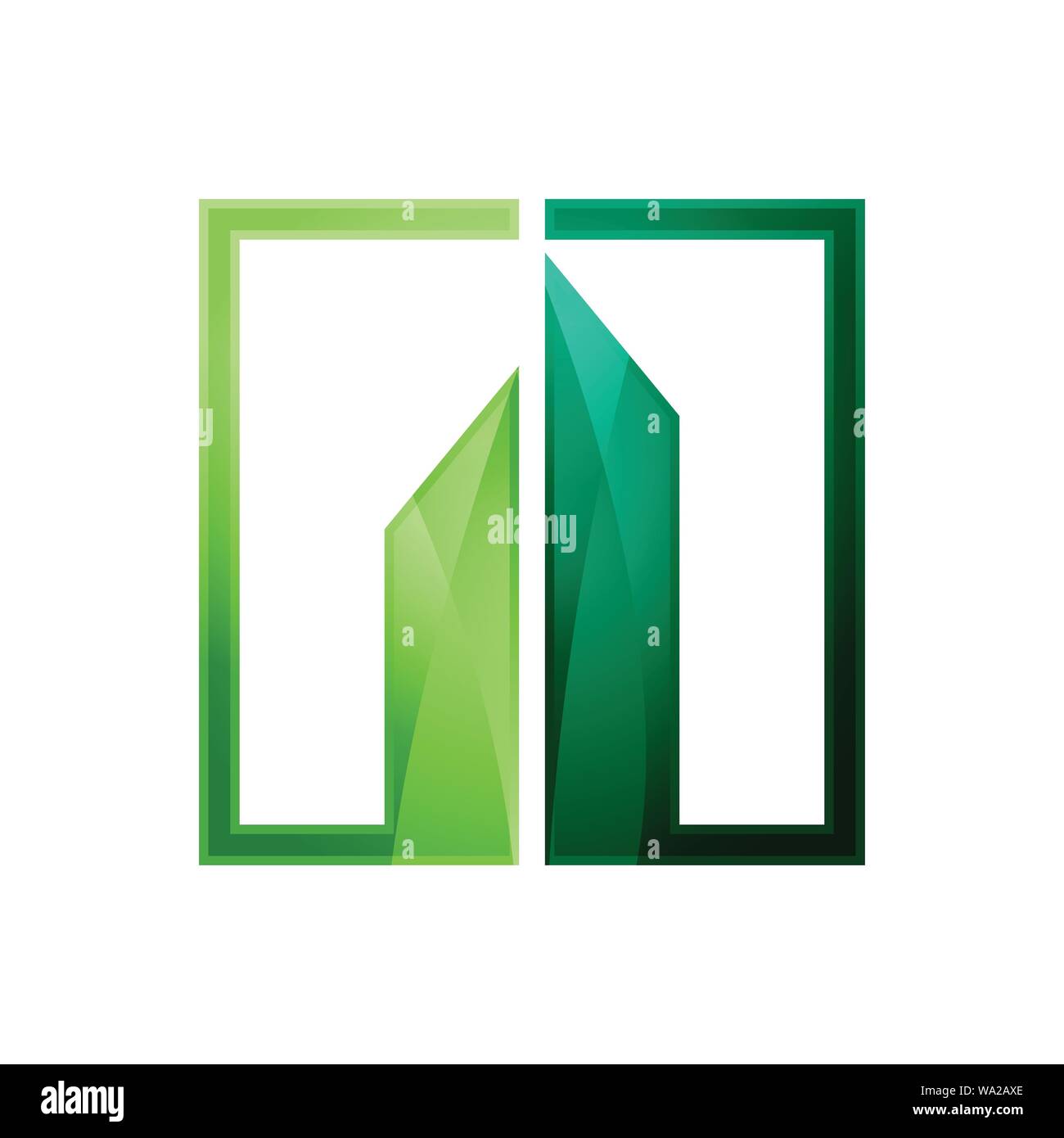 Abstract building shiny real estate logo with circle ring surrounding ...