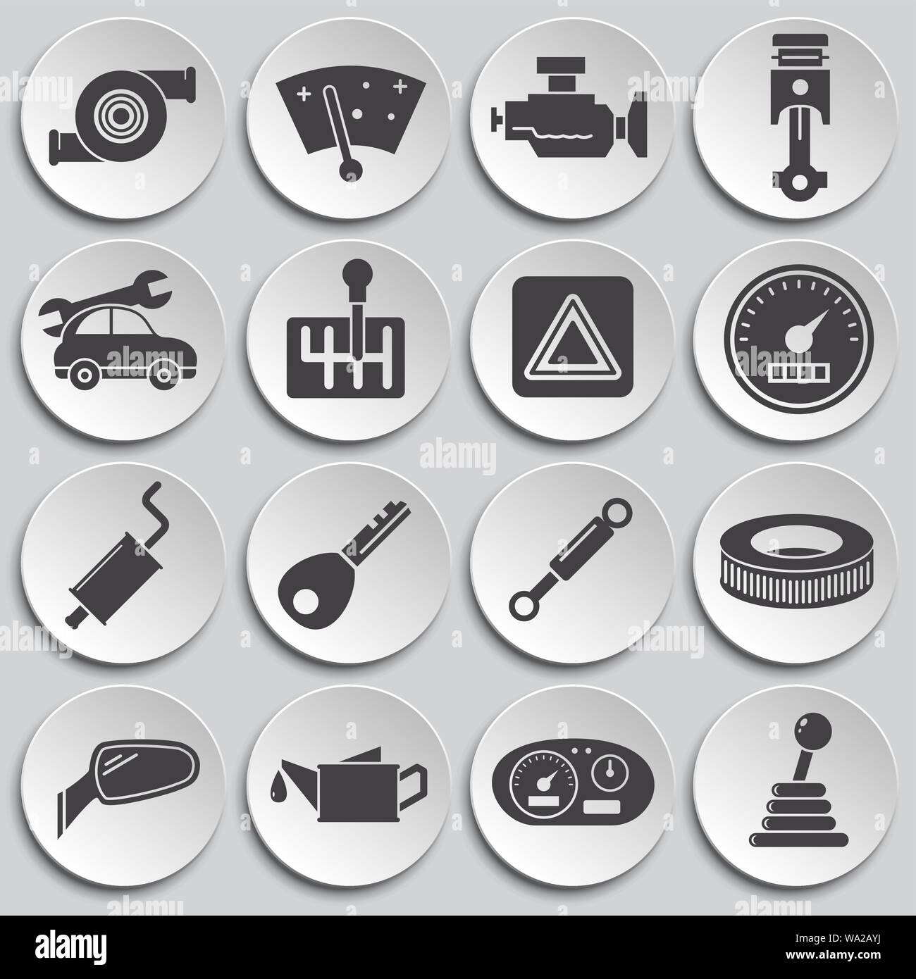 Car parts related icons set on background for graphic and web design ...