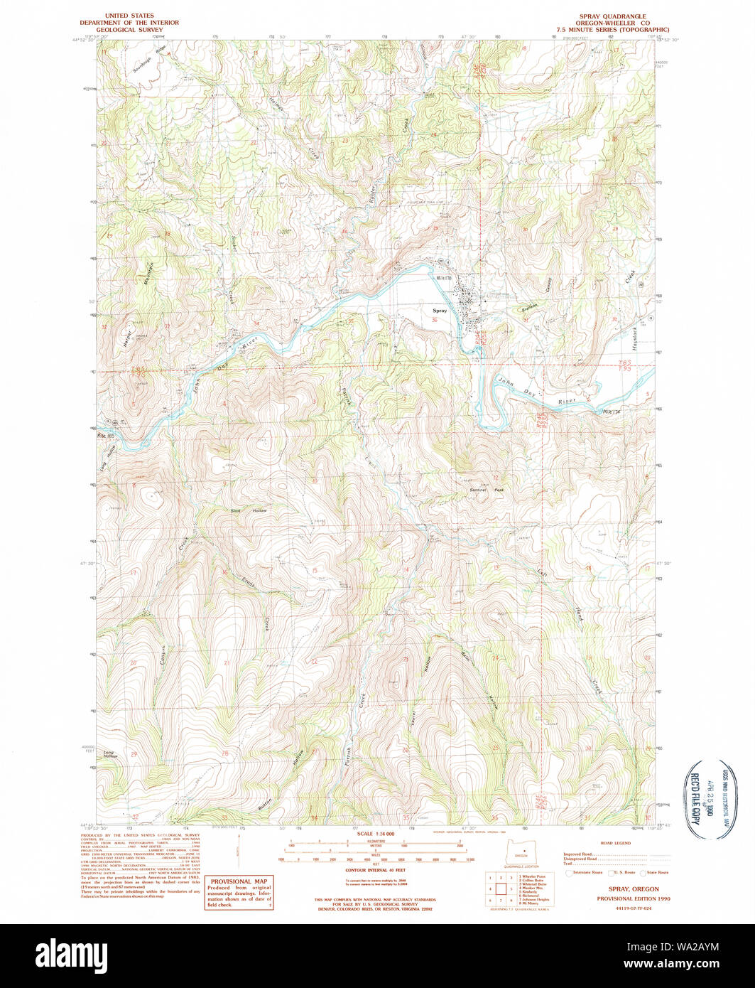 Spray Oregon Map High Resolution Stock Photography and Images - Alamy