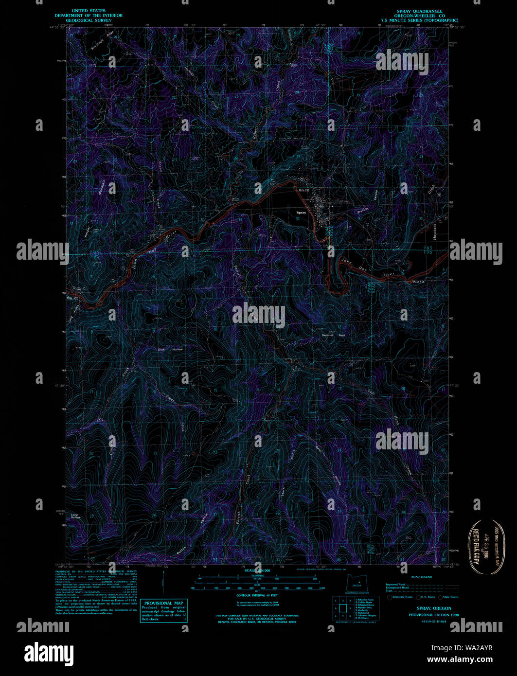 Map of spray oregon hi-res stock photography and images - Alamy