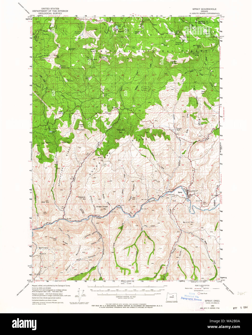 Map of spray oregon hi-res stock photography and images - Alamy