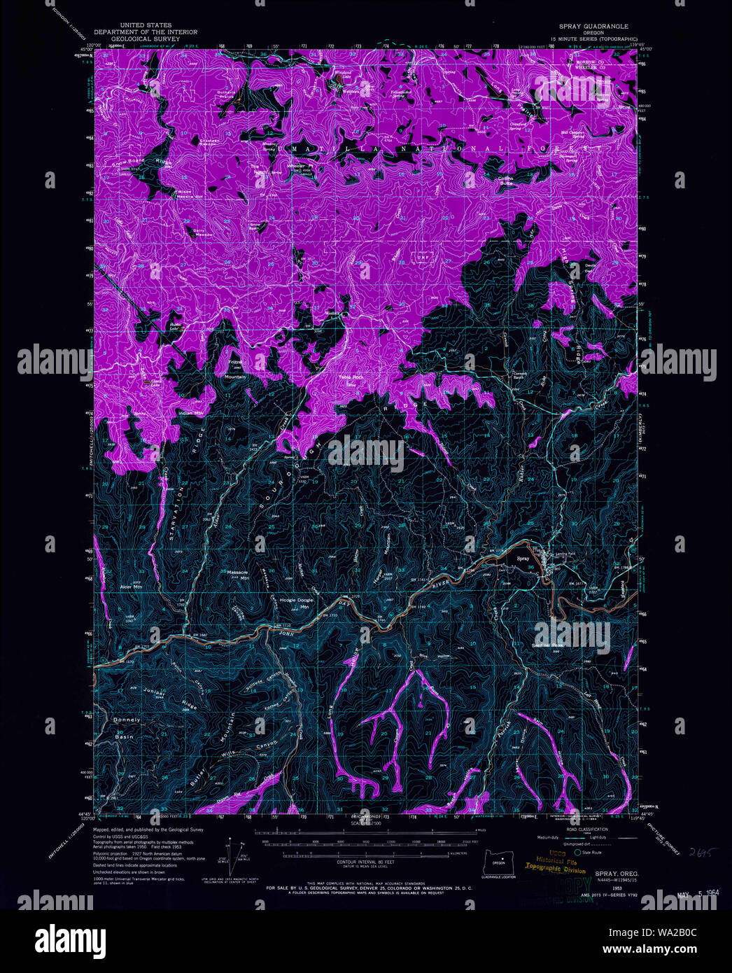 Spray Oregon Map High Resolution Stock Photography and Images - Alamy