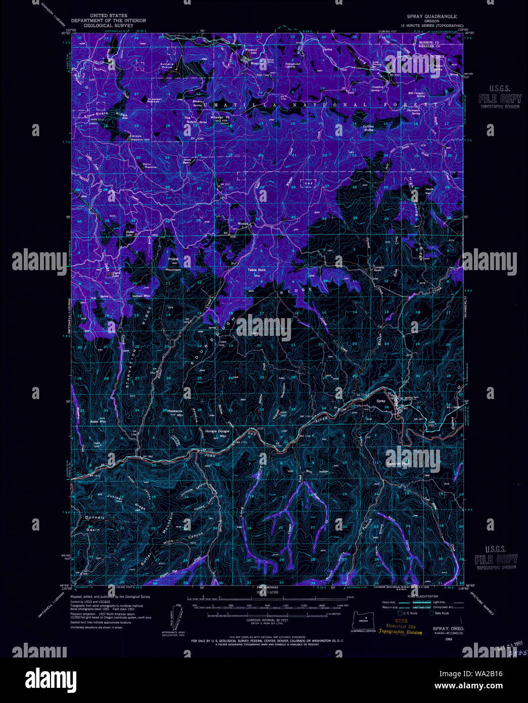 Map of spray oregon hi-res stock photography and images - Alamy