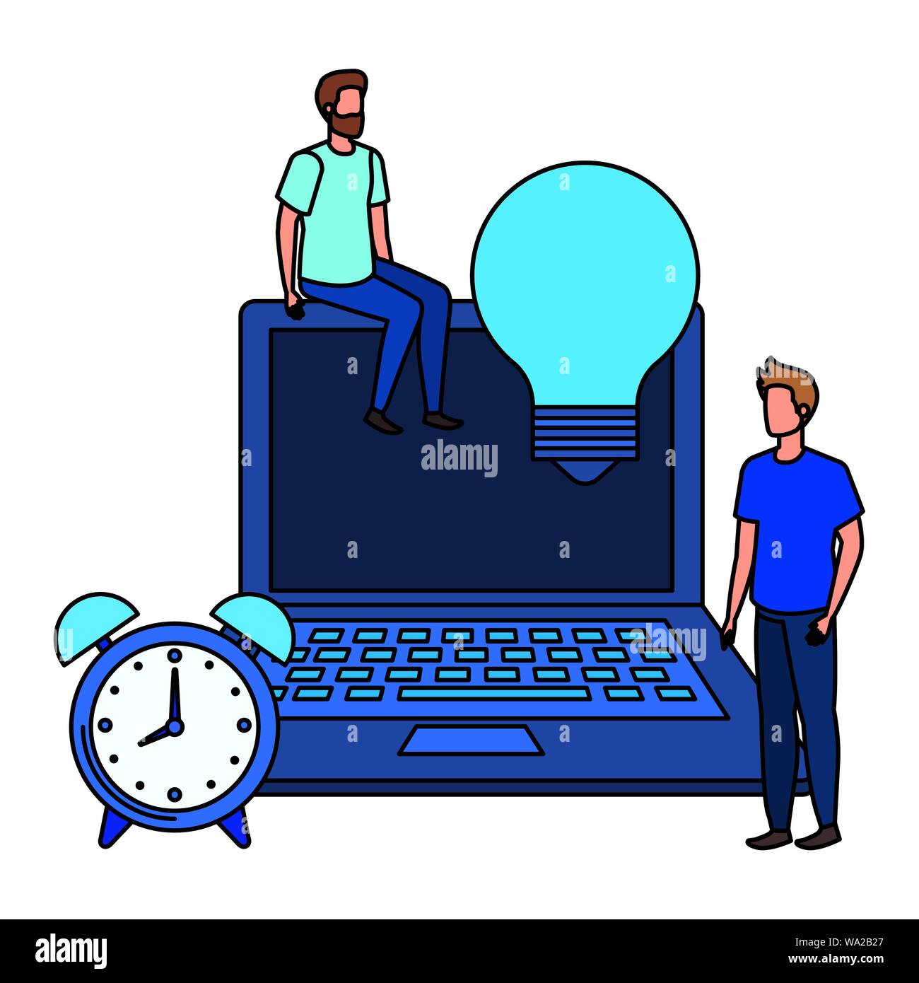 young men with laptop characters Stock Vector Image & Art - Alamy