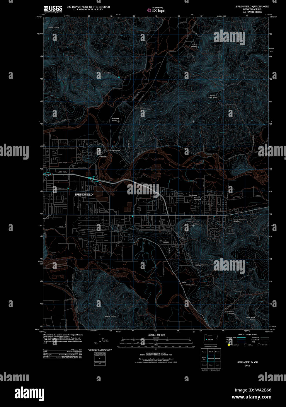 Map of springfield oregon hi-res stock photography and images - Alamy