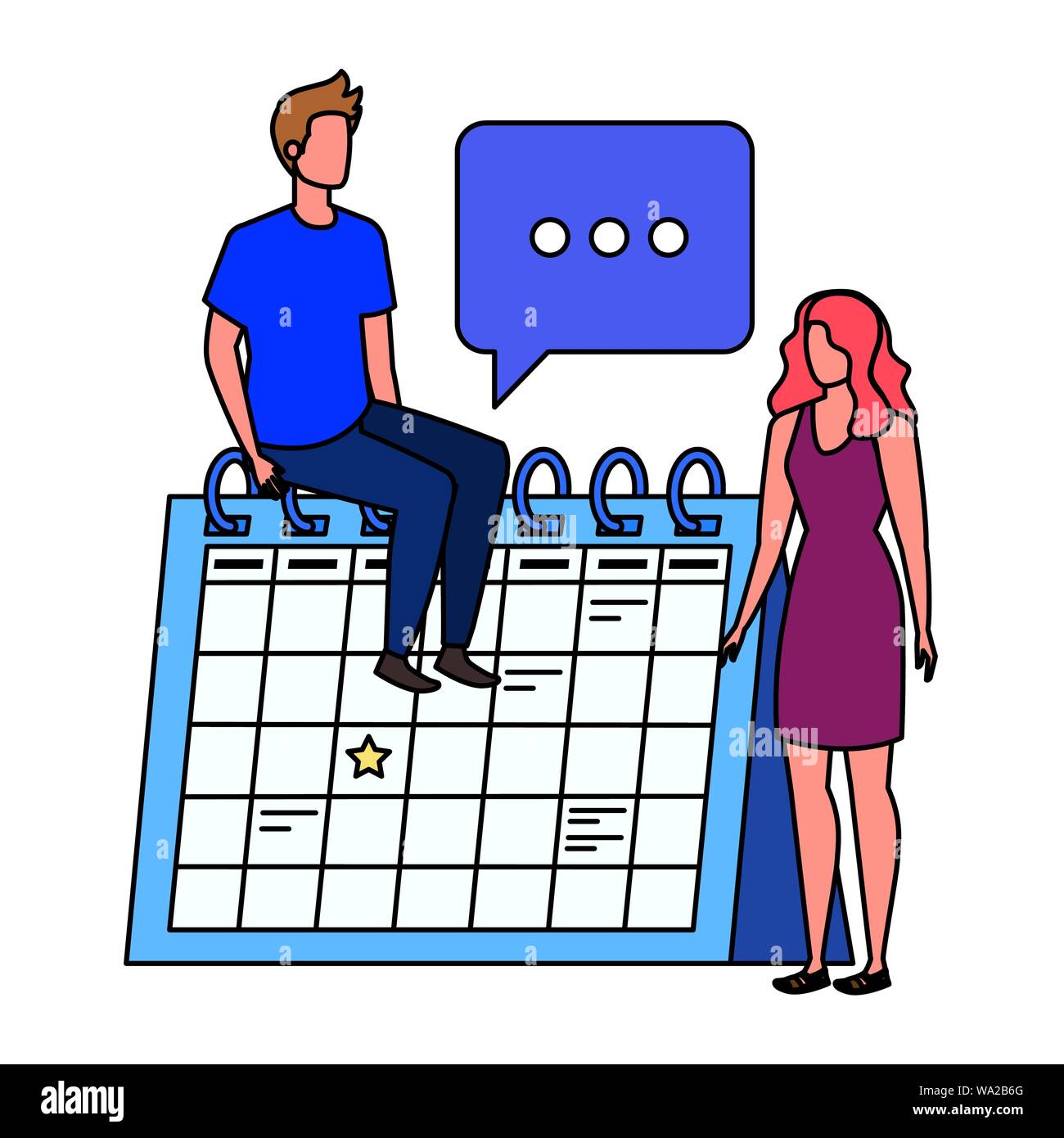 group of people with calendar characters Stock Vector Image & Art - Alamy