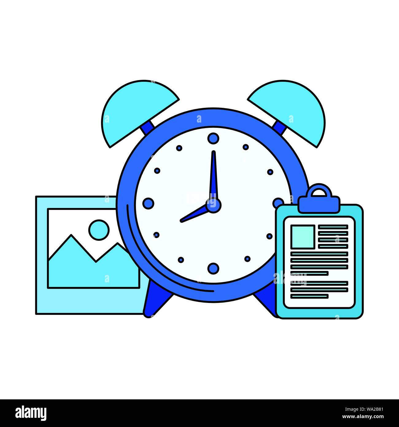 alarm clock with checklist icon Stock Vector Image & Art - Alamy