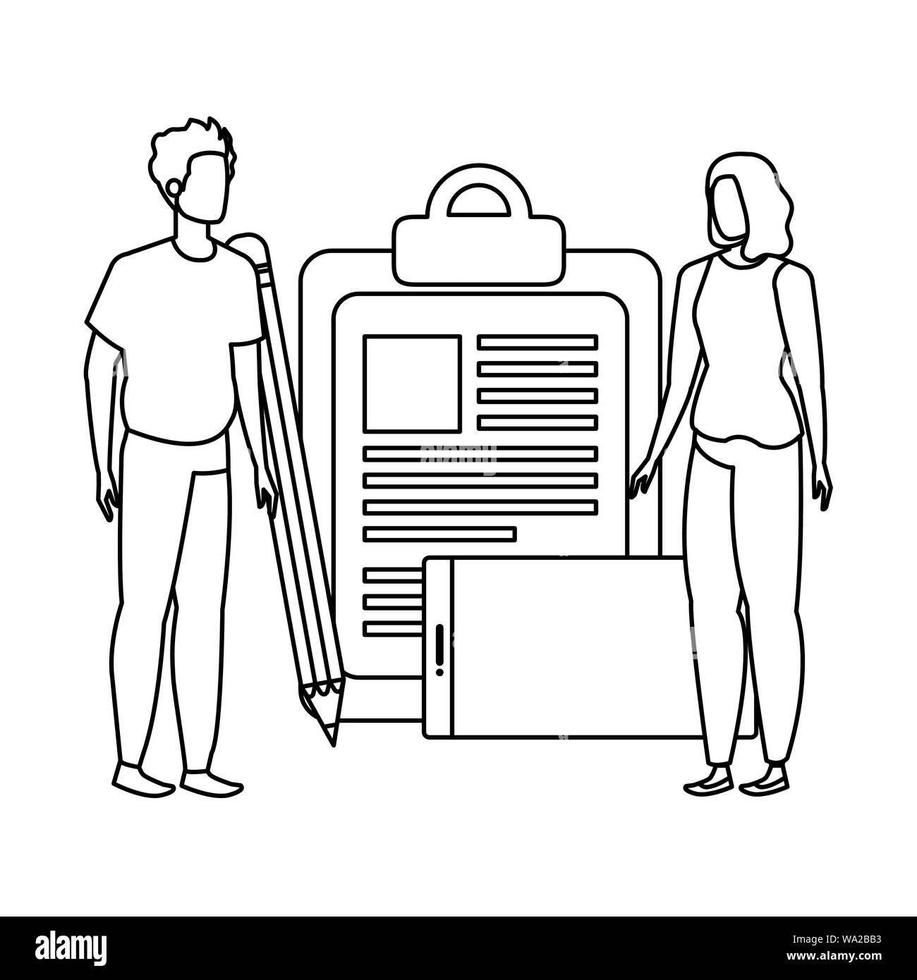 group of people with checklist characters Stock Vector Image & Art - Alamy