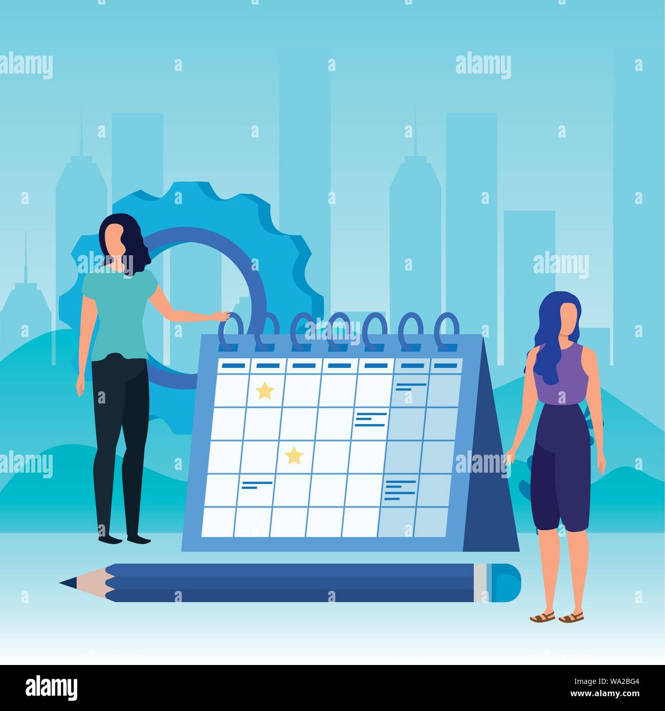 Calendar girls Stock Vector Images - Alamy