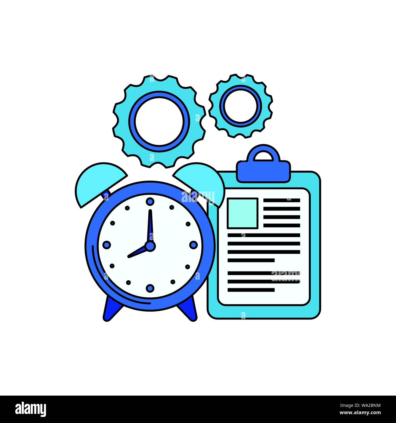 alarm clock with checklist icon Stock Vector Image & Art - Alamy