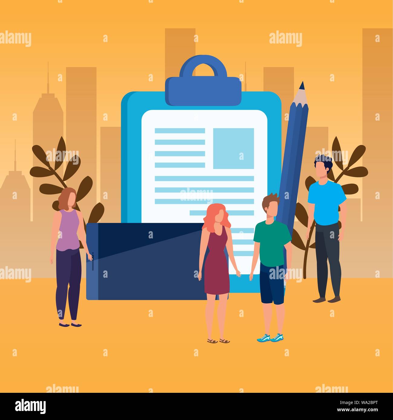 group of people with checklist characters Stock Vector Image & Art - Alamy