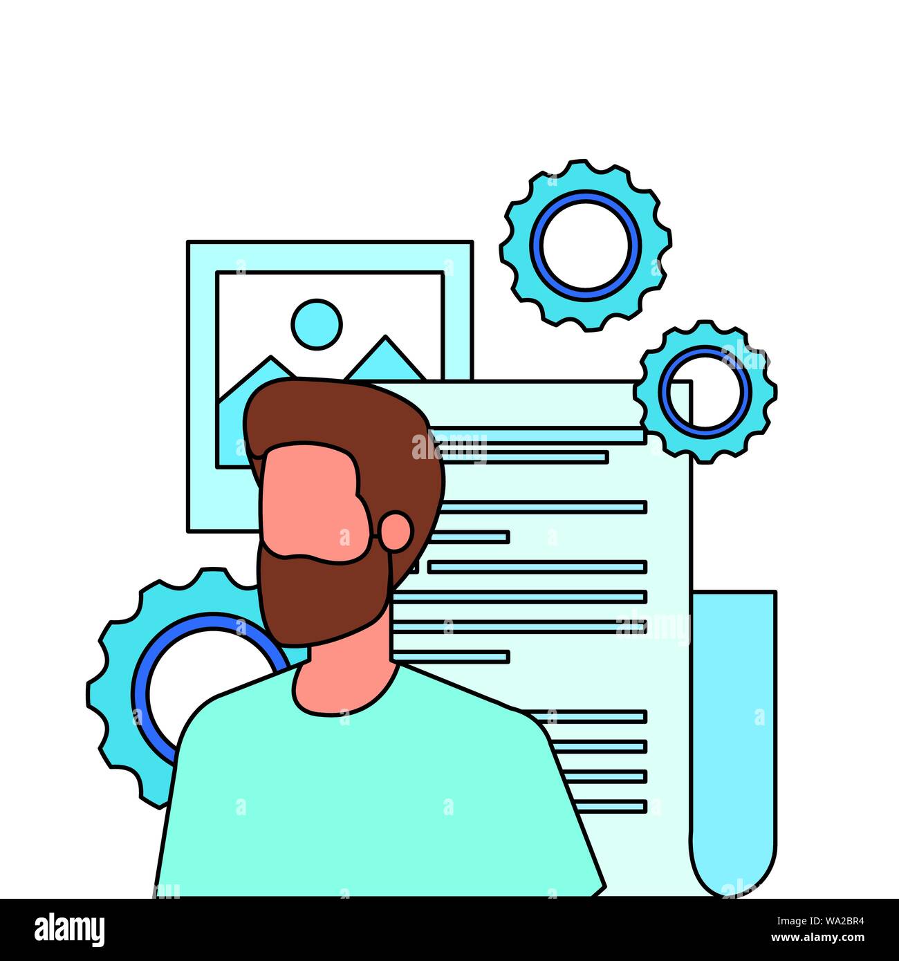 young man with documents character Stock Vector Image & Art - Alamy