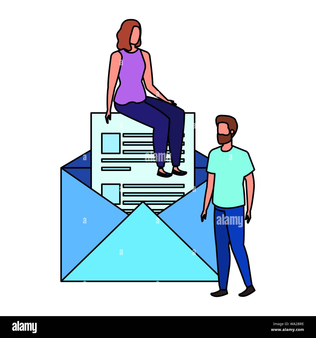 group of people with envelope characters Stock Vector Image & Art - Alamy